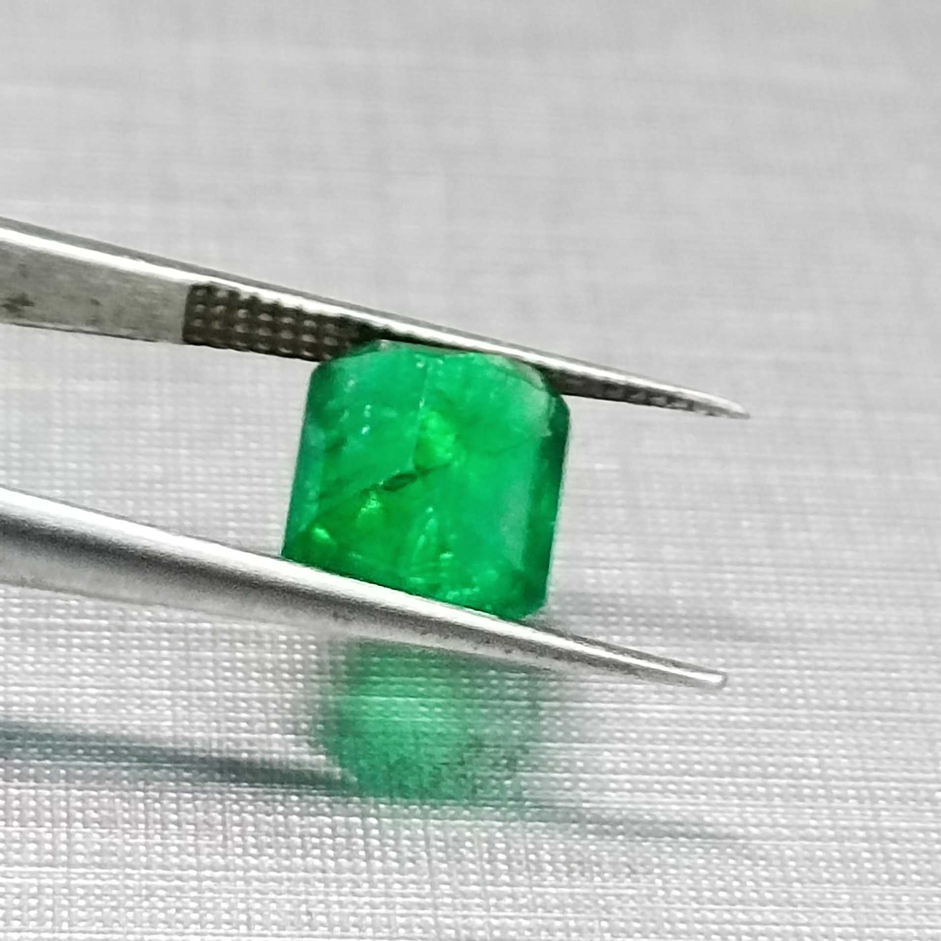 Jewel Fields - 2.35ct octagon step cut neon green color emerald