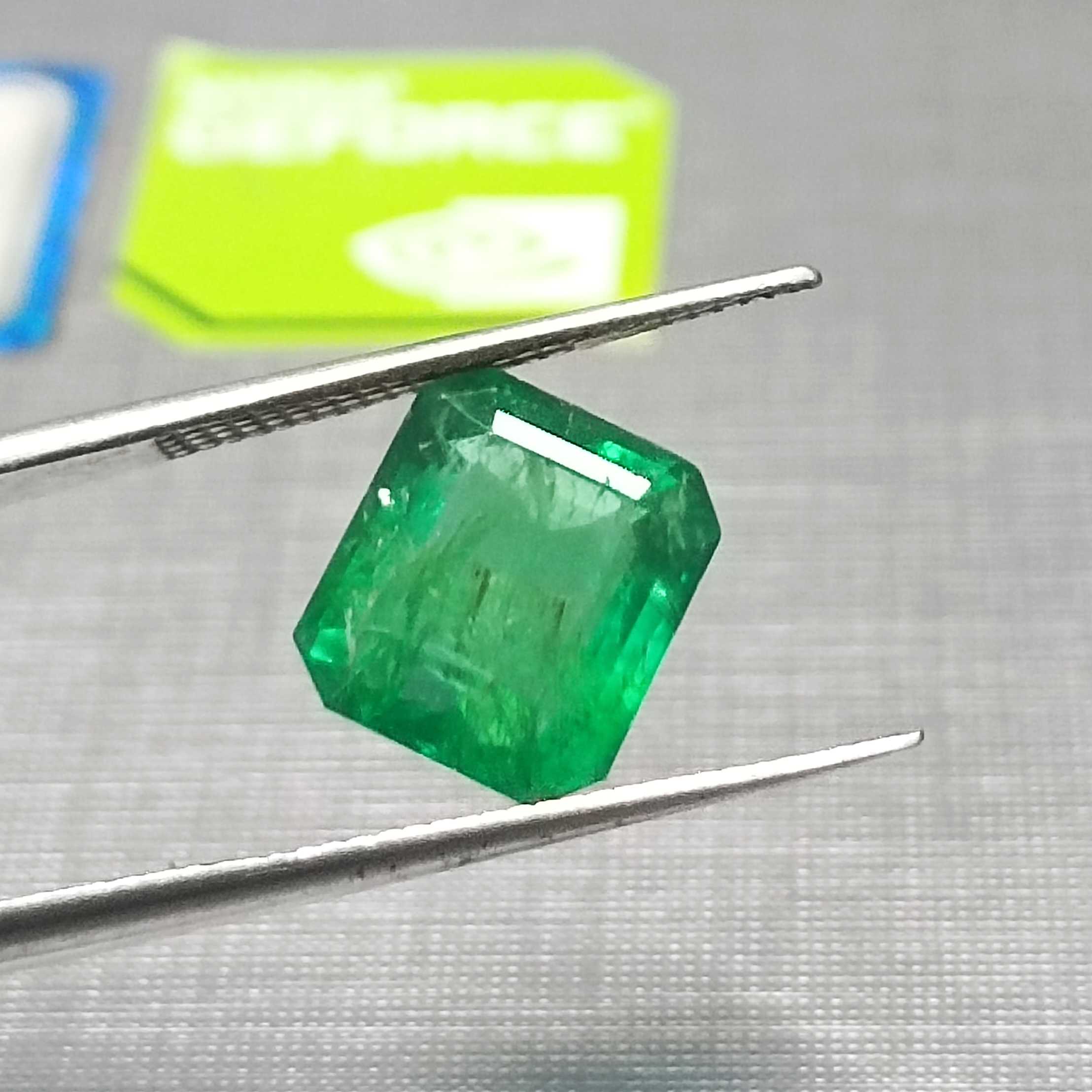 Jewel Fields - 3.11ct Pakistan Green Octagon Step Cut Emerald